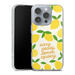DeinDesign iPhone 16 Pro Handy Silikon H&uuml;lle Case transparent Handyh&uuml;lle Spruch Statement Lemon Silikon Case
