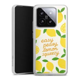 DeinDesign Xiaomi 14T Pro Handy Silikon H&uuml;lle Case transparent Handyh&uuml;lle Spruch Statement Lemon Silikon Case