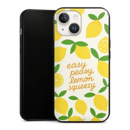 DeinDesign iPhone 14 Handy Slim Case extra d&uuml;nn Silikon Handyh&uuml;lle schwarz H&uuml;lle Spruch Statement Lemon Silikon Slim Case