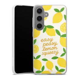 DeinDesign Galaxy S25 Handy Slim Case Silikon Handyh&uuml;lle transparent H&uuml;lle extra d&uuml;nn Spruch Statement Lemon Silikon Slim Case