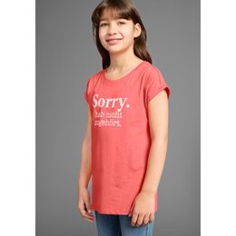 Kidsworld T-Shirt »Sorry. hab nicht zugehört.« Kurzarm, bedruckt, Rundhalsausschnitt, aus Baumwolle aprikot 152/158 152/158 Kurzarm-Design mit...