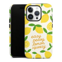 DeinDesign iPhone 14 Pro Handy Panzer Handyh&uuml;lle robuste Outdoor H&uuml;lle Schutzh&uuml;lle matt Spruch Statement Lemon Tough Case