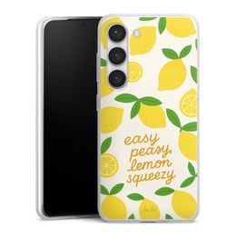 DeinDesign Galaxy S23 Handy Slim Case Silikon Handyh&uuml;lle transparent H&uuml;lle extra d&uuml;nn Spruch Statement Lemon Silikon Slim Case