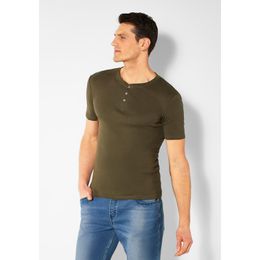 H.I.S. H.I.S T-Shirt mit aufwendiger Knopfleiste, perfekt als Unterziehshirt khaki S S H.I.S Kurzarmshirt