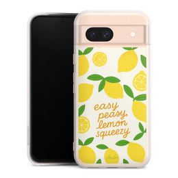 DeinDesign Google Pixel 8a Handy Silikon H&uuml;lle Case transparent Handyh&uuml;lle Spruch Statement Lemon Silikon Case