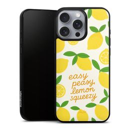 DeinDesign iPhone 16 Pro Max Handy Slim Case extra d&uuml;nn Silikon Handyh&uuml;lle schwarz H&uuml;lle Lemon Statement Spruch Silikon Slim Case