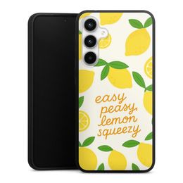 DeinDesign Galaxy A35 5G Handy Premium Silikon H&uuml;lle Handyh&uuml;lle schwarz Case Spruch Statement Lemon Silikon Premium Case