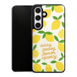 DeinDesign Galaxy S24 Handy Slim Case extra d&uuml;nn Silikon Handyh&uuml;lle schwarz H&uuml;lle Spruch Statement Lemon Silikon Slim Case