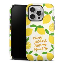 DeinDesign iPhone 16 Pro Handy Panzer Handyh&uuml;lle robuste Outdoor H&uuml;lle Schutzh&uuml;lle gl&auml;nzend Lemon Statement Spruch Tough Case