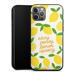 DeinDesign iPhone 12 Pro Handy Silikon H&uuml;lle Case schwarz Handyh&uuml;lle Lemon Statement Spruch