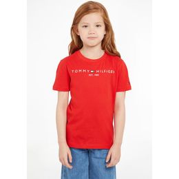 Tommy Hilfiger T-Shirt »ESSENTIAL TEE«, für Jungen und Mädchen rot 8/128 8/128 T-Shirt von Tommy Hilfiger für Jungen und Mädchen