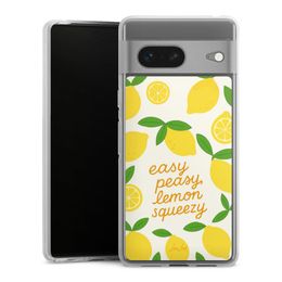 DeinDesign Google Pixel 7 Handy Silikon H&uuml;lle Case transparent Handyh&uuml;lle Spruch Statement Lemon Silikon Case