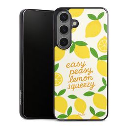 DeinDesign Galaxy S25 Handy Slim Case extra d&uuml;nn Silikon Handyh&uuml;lle schwarz H&uuml;lle Spruch Statement Lemon Silikon Slim Case
