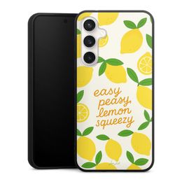 DeinDesign Galaxy S23 FE Handy Premium Silikon H&uuml;lle Handyh&uuml;lle schwarz Case Spruch Statement Lemon Silikon Premium Case