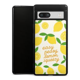 DeinDesign Google Pixel 7a Handy Silikon H&uuml;lle Case schwarz Handyh&uuml;lle Spruch Statement Lemon