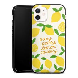 DeinDesign iPhone 12 Handy Silikon H&uuml;lle Case schwarz Handyh&uuml;lle Spruch Statement Lemon