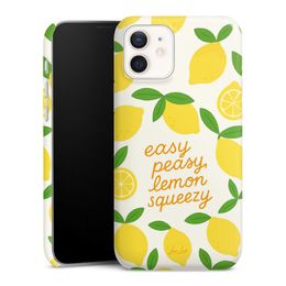 DeinDesign iPhone 12 Handy Premium Case Smartphone Handyh&uuml;lle Schutzh&uuml;lle gl&auml;nzend Lemon Statement Spruch Premium Case
