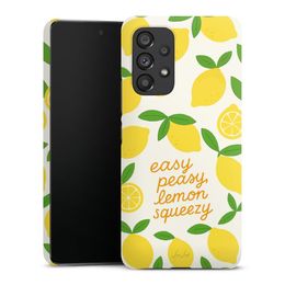 DeinDesign Galaxy A53 5G Handy Premium Case Smartphone Handyh&uuml;lle Schutzh&uuml;lle gl&auml;nzend Spruch Statement Lemon Premium Case