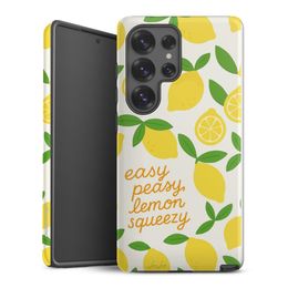 DeinDesign Galaxy S25 Ultra Handy Panzer Handyh&uuml;lle robuste Outdoor H&uuml;lle Schutzh&uuml;lle matt Spruch Statement Lemon Tough Case