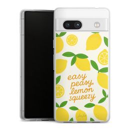 DeinDesign Google Pixel 7a Handy Silikon H&uuml;lle Case transparent Handyh&uuml;lle Spruch Statement Lemon Silikon Case