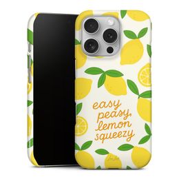 DeinDesign iPhone 16 Pro Handy Premium Case Smartphone Handyh&uuml;lle Schutzh&uuml;lle matt Spruch Statement Lemon Premium Case