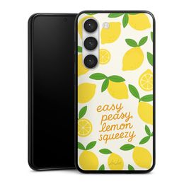 DeinDesign Galaxy S23 Handy Silikon H&uuml;lle Case schwarz Handyh&uuml;lle Spruch Statement Lemon