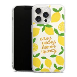 DeinDesign iPhone 15 Pro Max Handy Silikon H&uuml;lle Case transparent Handyh&uuml;lle Spruch Statement Lemon Silikon Case