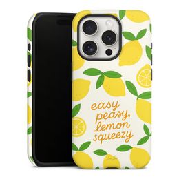 DeinDesign iPhone 15 Pro Handy Panzer Handyh&uuml;lle robuste Outdoor H&uuml;lle Schutzh&uuml;lle matt Lemon Statement Spruch Tough Case