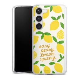 DeinDesign Galaxy S23 Handy Silikon H&uuml;lle Case transparent Handyh&uuml;lle Spruch Statement Lemon Silikon Case