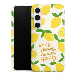 DeinDesign Galaxy S24 Handy Premium Case Smartphone Handyh&uuml;lle Schutzh&uuml;lle matt Spruch Statement Lemon Premium Case