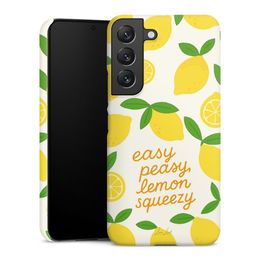 DeinDesign Galaxy S22 Handy Premium Case Smartphone Handyh&uuml;lle Schutzh&uuml;lle matt Spruch Statement Lemon Premium Case