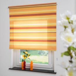 Liedeco Seitenzugrollo »Streifen orange« Lichtschutz freihängend Seitenzugrollo, Kettenzugrollo, Dekorrollo - Streifen orange orange Obermaterial:...