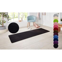 Hanse Home Teppich &raquo;Shashi&laquo; rechteckig 8,5 mm H&ouml;he Kurzflor, Unifarben, L&auml;ufer, weich, Esszimmer, Kinderzimmer, Flur schwarz Kunstfaser