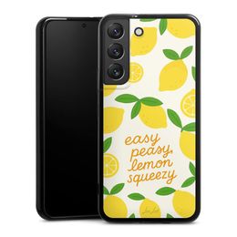 DeinDesign Galaxy S22 Handy Slim Case extra d&uuml;nn Silikon Handyh&uuml;lle schwarz H&uuml;lle Lemon Statement Spruch Silikon Slim Case