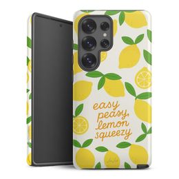DeinDesign Galaxy S25 Ultra Handy Panzer Handyh&uuml;lle robuste Outdoor H&uuml;lle Schutzh&uuml;lle gl&auml;nzend Spruch Statement Lemon Tough Case
