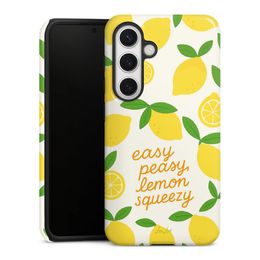 DeinDesign Galaxy S24 Handy Panzer Handyh&uuml;lle robuste Outdoor H&uuml;lle Schutzh&uuml;lle gl&auml;nzend Spruch Statement Lemon Tough Case
