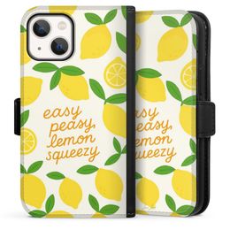 DeinDesign Galaxy A51 Handy Klapph&uuml;lle Handyh&uuml;lle aus Kunst Leder schwarz Flip Case Spruch Statement Lemon Sideflip mit Lasche