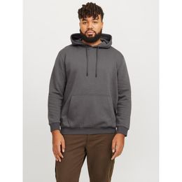 Jack & Jones PlusSize Jack & Jones Plussize Herren Jack & Jones PlusSize Kapuzensweatshirt &raquo;JJEBRADLEY SWEAT HOOD NOOS PLS&laquo;, mit Rippb&uuml;ndchen grau 4XL