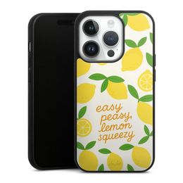DeinDesign iPhone 14 Pro Handy Gallery Case Handyh&uuml;lle 9H Geh&auml;rtetes Glas R&uuml;ckseite H&uuml;lle Lemon Statement Spruch Gallery Case