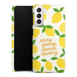 DeinDesign Galaxy S21 5G Handy Premium Case Smartphone Handyh&uuml;lle Schutzh&uuml;lle matt Spruch Statement Lemon Premium Case