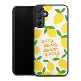 DeinDesign Galaxy A15 Handy Premium Silikon H&uuml;lle Handyh&uuml;lle schwarz Case Lemon Statement Spruch Silikon Premium Case