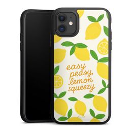 DeinDesign iPhone 11 Handy Premium Silikon H&uuml;lle Handyh&uuml;lle schwarz Case Spruch Statement Lemon Silikon Premium Case