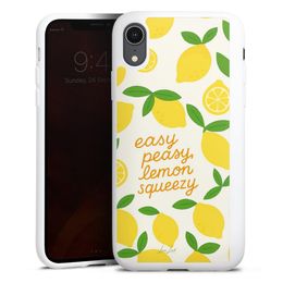 DeinDesign iPhone Xr Handy Silikon H&uuml;lle Case wei&szlig; Handyh&uuml;lle Spruch Statement Lemon Silikon Case