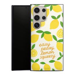 DeinDesign Galaxy S24 Ultra Handy Silikon H&uuml;lle Case schwarz Handyh&uuml;lle Spruch Statement Lemon