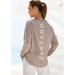 ELBSAND Damen Longsleeve &raquo;Tira&laquo; mit Logodruck hinten, Langarmshirt, sportlich-casual grau XL (42)
