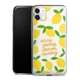 DeinDesign iPhone 11 Handy Slim Case Silikon Handyh&uuml;lle transparent H&uuml;lle extra d&uuml;nn Spruch Statement Lemon Silikon Slim Case
