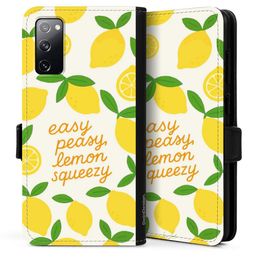 DeinDesign Galaxy S20 Handy Klapph&uuml;lle Handyh&uuml;lle aus Kunst Leder schwarz Flip Case Spruch Statement Lemon Sideflip mit Lasche