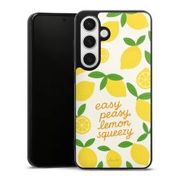 DeinDesign Galaxy S24 Handy Silikon H&uuml;lle Case schwarz Handyh&uuml;lle Spruch Statement Lemon