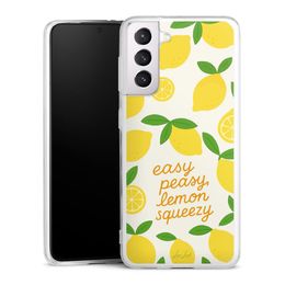 DeinDesign Galaxy S21 5G Handy Silikon H&uuml;lle Case transparent Handyh&uuml;lle Spruch Statement Lemon Silikon Case