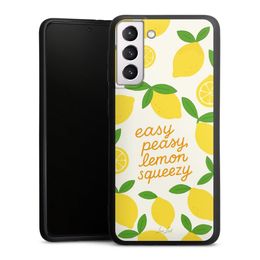 DeinDesign Galaxy S21 5G Handy Premium Silikon H&uuml;lle Handyh&uuml;lle schwarz Case Spruch Statement Lemon Silikon Premium Case